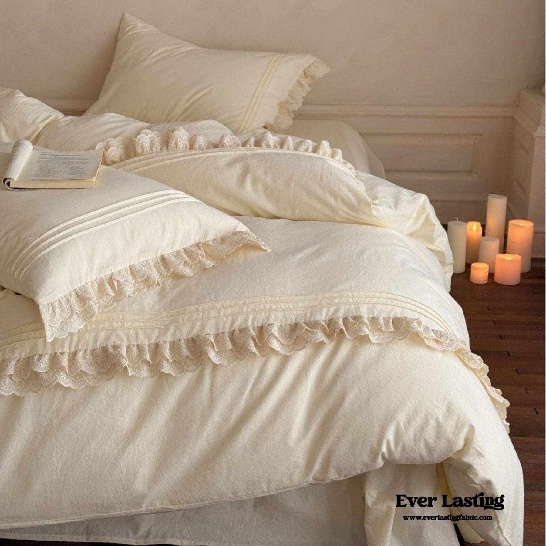 Accordion Pleated Lace Ruffled Bedding Set | Best Bedding | Ever Lasting