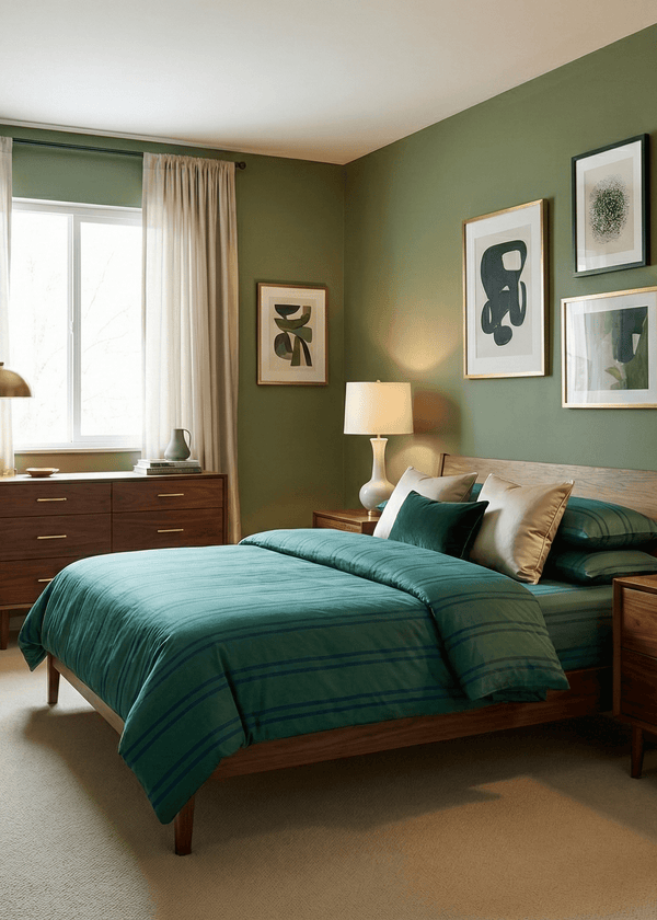Washed Cotton Striped Duvet Cover | Cozy Green Duvet | Ever Lasting