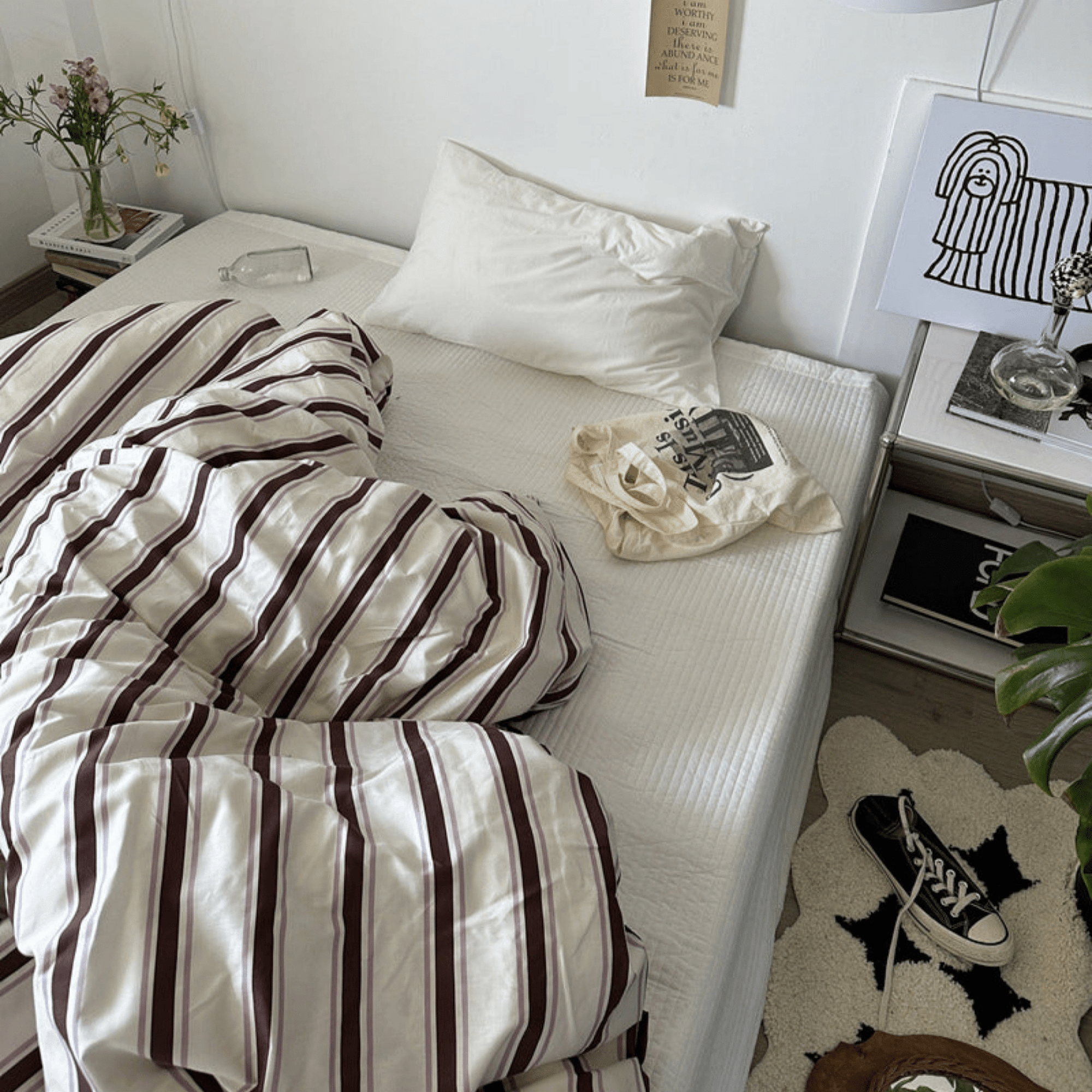 Washed Cotton Striped Duvet Cover | Cozy Pink Duvet | Ever Lasting