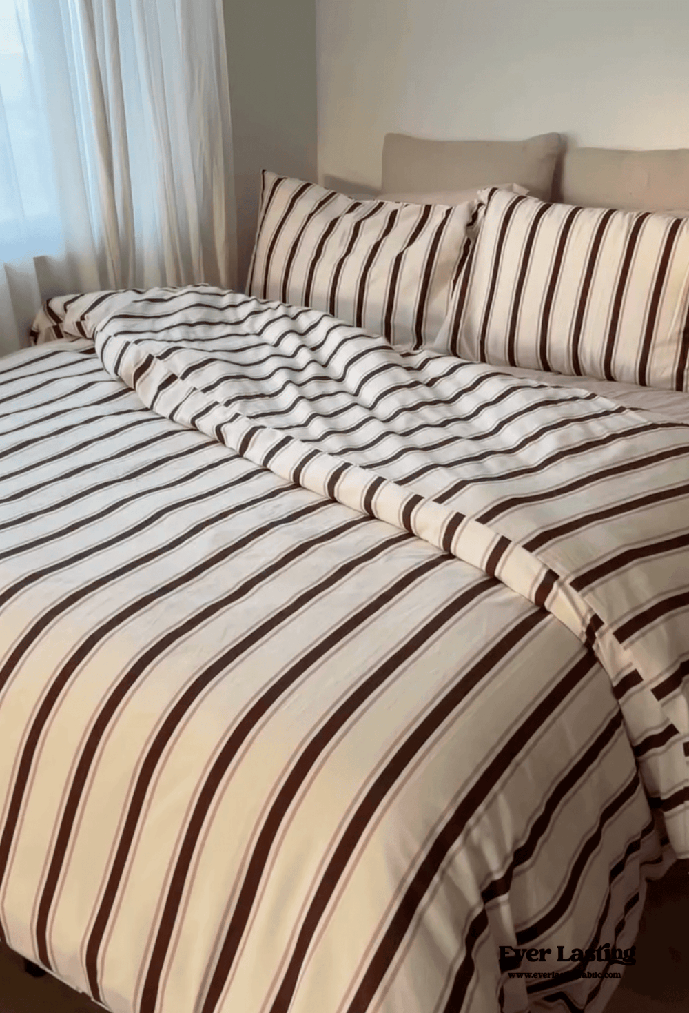 Washed Cotton Striped Duvet Cover | Cozy Pink Duvet | Ever Lasting