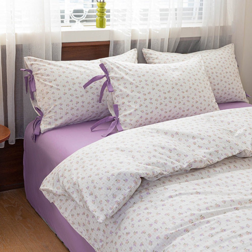 Celia Ribbon Bow Tie Floral Bedding Set | Luxe Bedding | Ever Lasting
