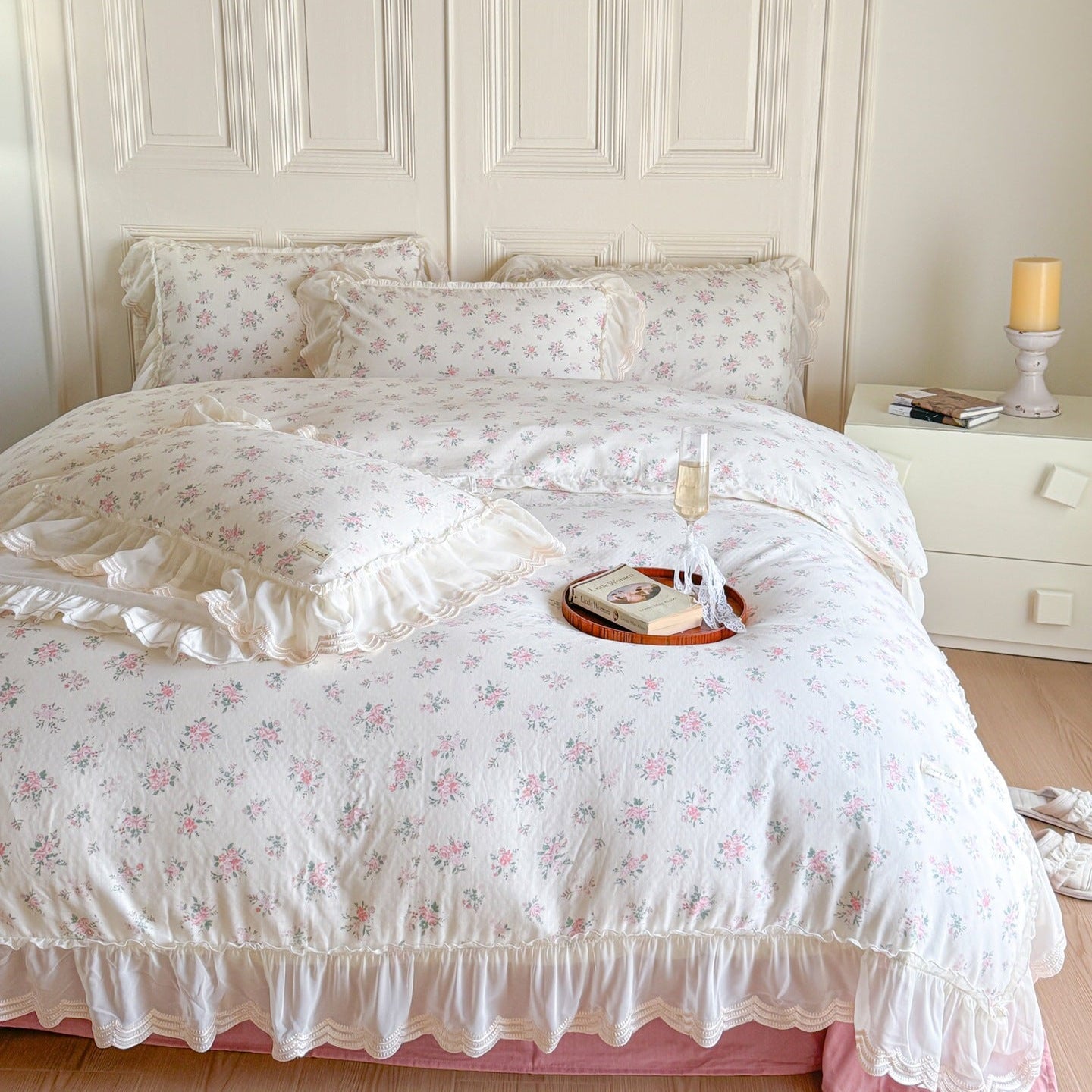 Delicate Floral Lace Ruffled Bedding Set | Best Bedding | Ever Lasting