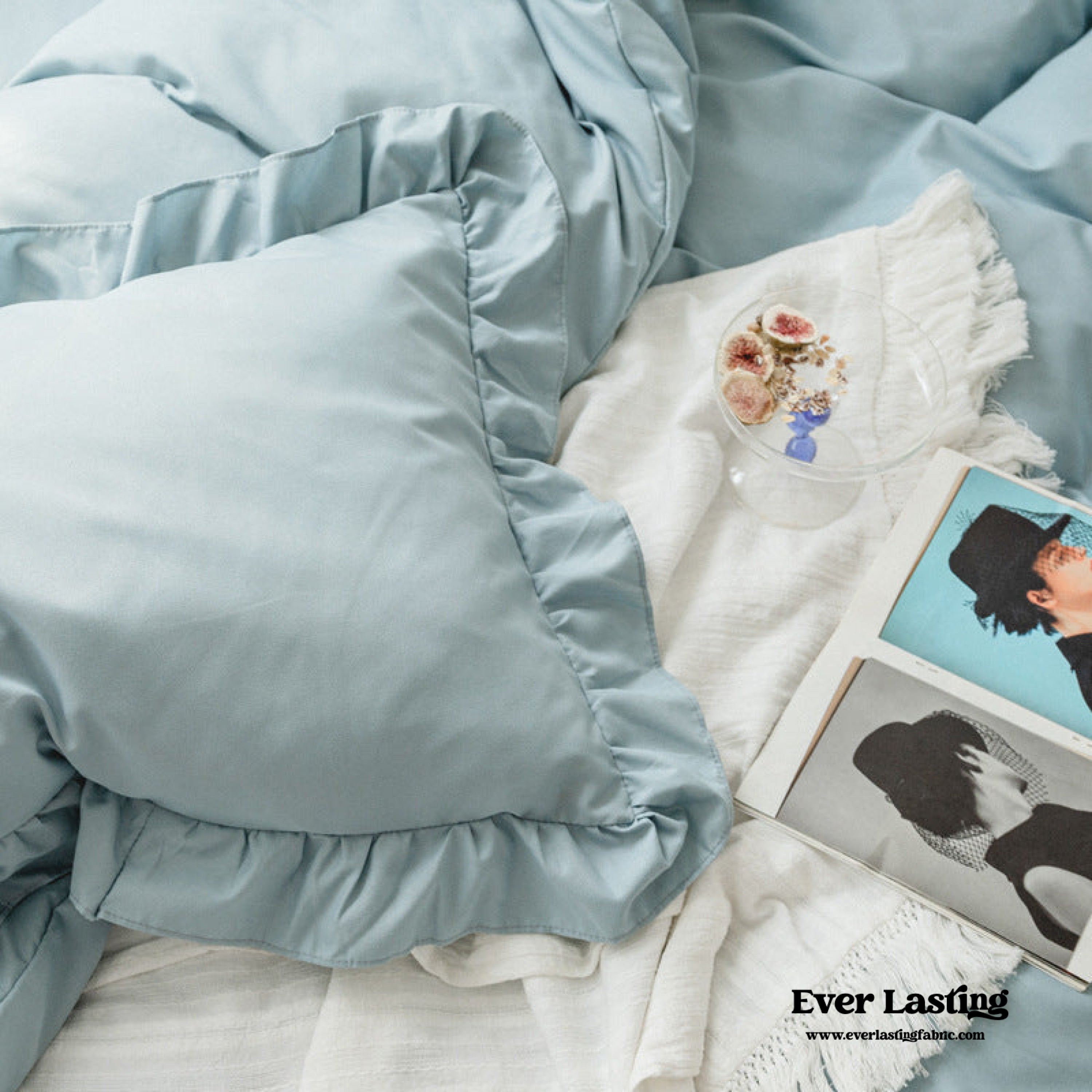 Earth Tone Ruffle Bedding Set / Blue | Best Stylish Bedding | Ever Lasting