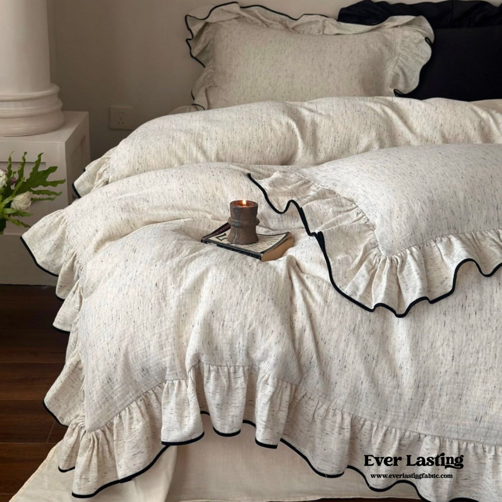 Élise French Vintage Ruffled Double Gauze Bedding Set - Ever Lasting