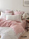Embroidered French Lace Pillowcases | Blue Pillow Cover | Ever Lasting