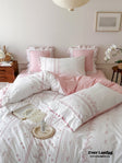 Embroidered French Lace Pillowcases | Blue Pillow Cover | Ever Lasting