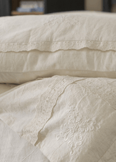 French Linen Cotton Embroidered Floral Bedding Bundle | Bedroom ...