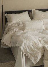 French Linen Cotton Embroidered Floral Bedding Bundle | Bedroom ...