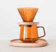 Fluted Glass Pour Over Set