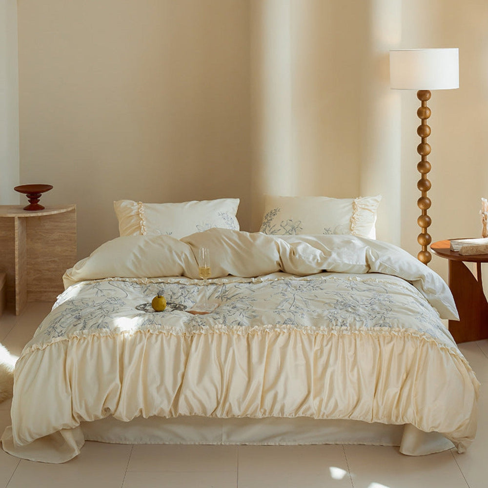 French Cotton Ruffle Bedding Set | Luxurious Duvet Set | Ever Lasting