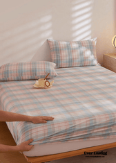 Fresh Plaid Washed Cotton Bed Sheet | Cozy Comforter | Ever Lasting