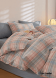 Fresh Plaid Washed Cotton Bedding Set | Duo Color Bedding | Ever Lasting