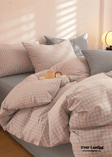 Fresh Plaid Washed Cotton Bedding Set | Duo Color Bedding | Ever Lasting