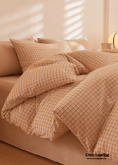 Fresh Plaid Washed Cotton Bedding Set | Duo Color Bedding | Ever Lasting