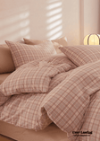 Fresh Plaid Washed Cotton Bedding Set | Duo Color Bedding | Ever Lasting