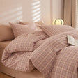 Fresh Plaid Washed Cotton Bedding Set | Duo Color Bedding | Ever Lasting