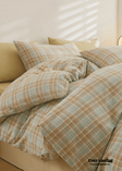 Fresh Plaid Washed Cotton Bedding Set | Duo Color Bedding | Ever Lasting