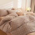 Fresh Plaid Washed Cotton Bedding Set | Duo Color Bedding | Ever Lasting