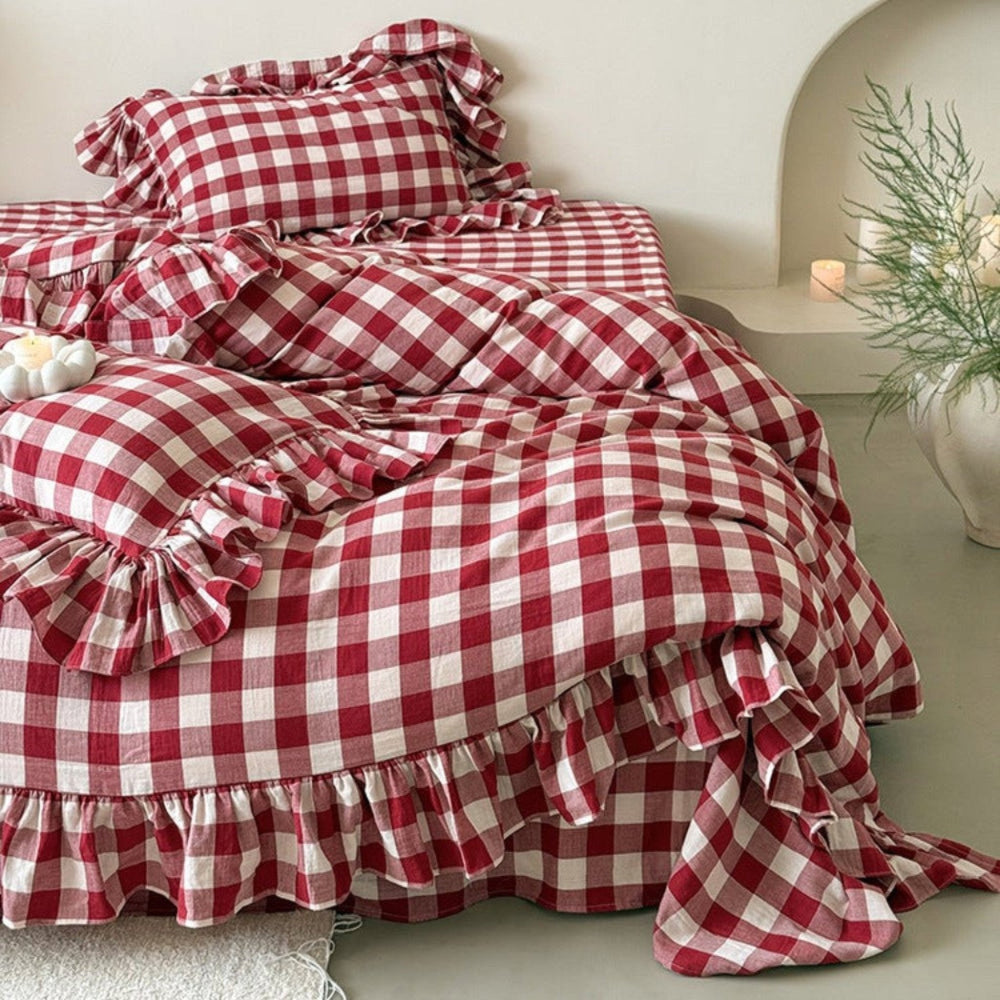 Hattie Gingham Ruffle Bedding Bundle | Cozy Bedding | Ever Lasting
