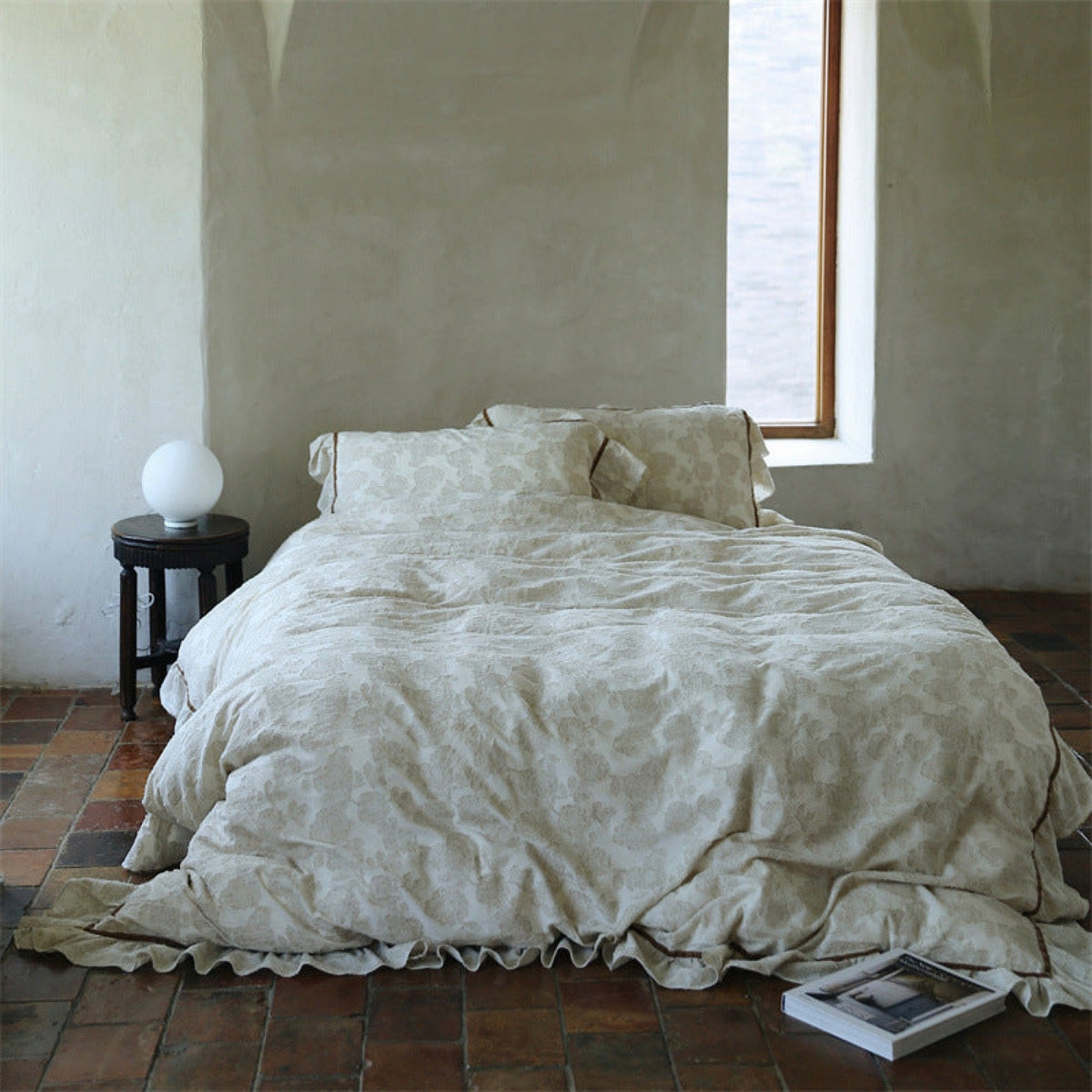 Linen Cotton Floral Ruffle Bedding Set | Floral Luxury Duvet | Ever Lasting