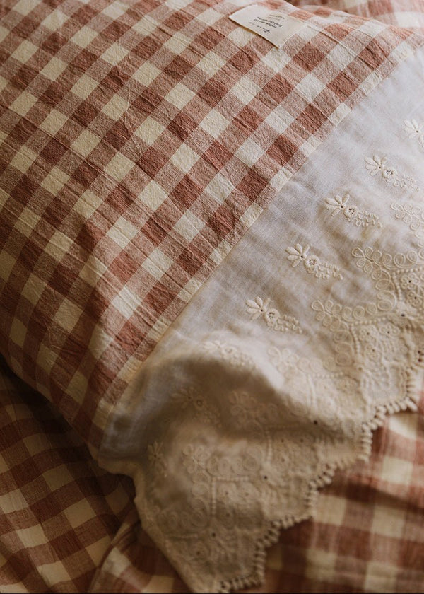 Marie Gingham Lace Ruffle Bedding Bundle | Premium Bedding | Ever Lasting
