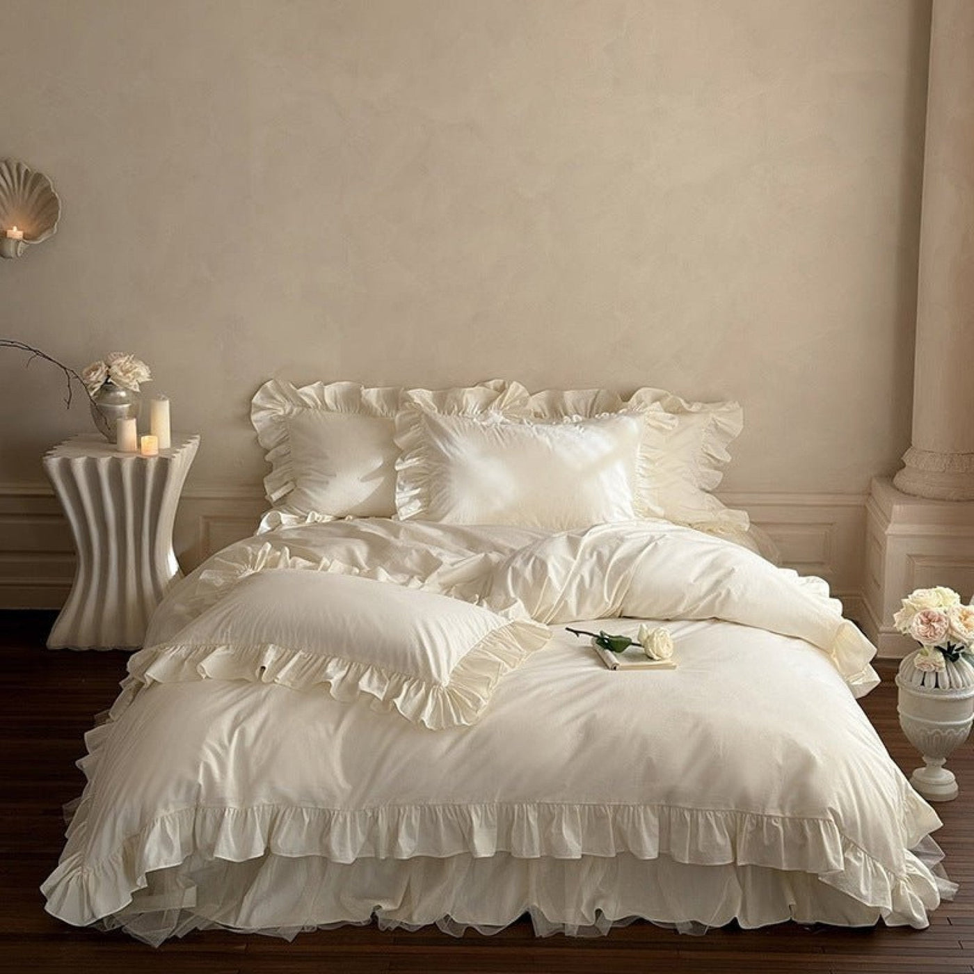 Mila Lace Ruffle Pastel Bedding Bundle | Premium Bedding | Ever Lasting
