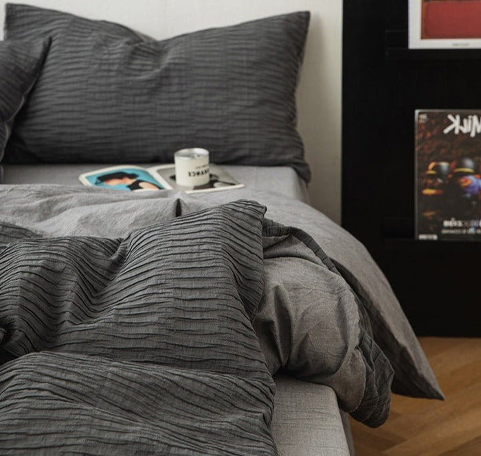Neutral Textured Bedding Set | Gray Minimal Bedding Set | Ever Lasting