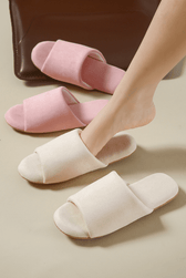 Open Toe Cotton House Slipper | Modern White Slipper | Ever Lasting
