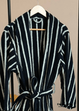 Quiet Evening Striped Bathrobe Set | Green Robe | Ever Lasting