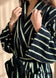 Quiet Evening Striped Bathrobe Set | Green Robe | Ever Lasting