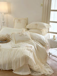 Ribbon Bow Airy Lace Bedding Set | Cottagecore Bedding | Ever Lasting