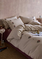 Rowan Jacquard Striped Floral Bedding Set | Cozy Bedding | Ever Lasting